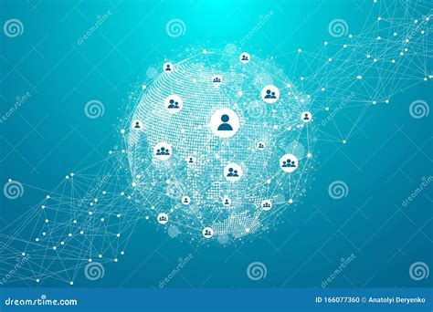 Global Network Connection Concept Big Data Visualization Stock Vector