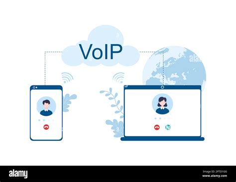 Voip Or Voice Over Internet Protocol With Telephony Scheme Technology