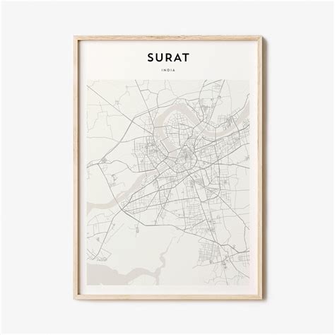 Surat Map Poster Surat Map Print Surat Personalized Map Art Surat