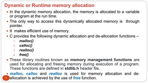 Dynamic Memory Allocation In C Pptx