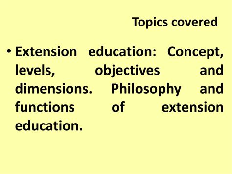 Solution Extension Education Concept Level Objectives And Dimensions