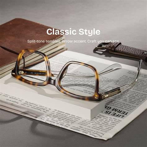 George Tortoise Rectangle Glasses For Men Zeelool