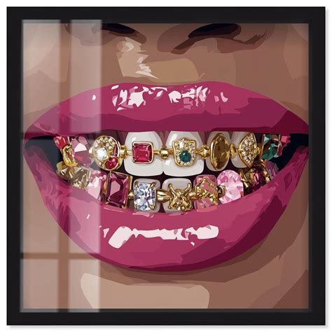Ruby Teeth Shadowbox Print Fashion Art Prints By Art Remedy Black