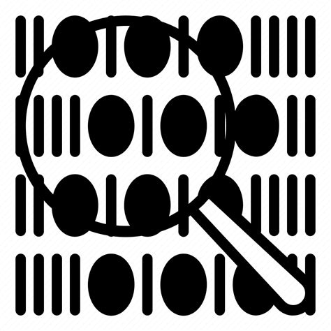 1 Binary Code Search Magnifier Find Data Icon Download On