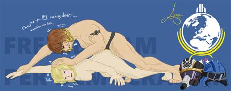 Rule 34 Blonde Hair Blush Blush Lines Curly Hair Degradation Degradation Text Democracy