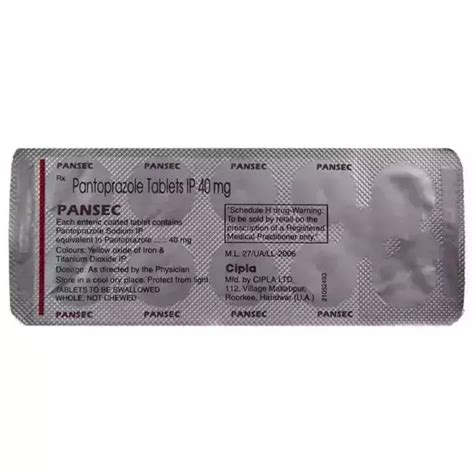 Pansec Tablet 10 Uses Price Dosage Side Effects Substitute Buy