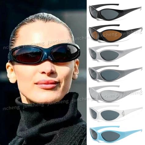 Home Wrap Around Sunglasses Silver Futuristic Uv400 Sport Shades