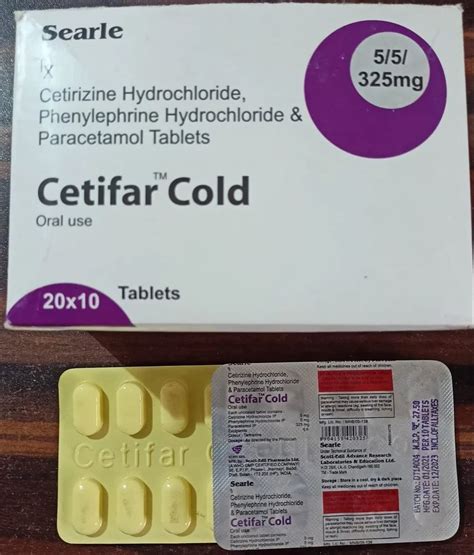 Cetirizine Hydrochloride Phenylephrine Hydrochloride Paracetamol