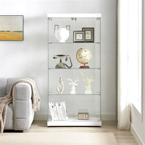 Display Cabinet Wglass Doors，4 Tier Storage Nepal Ubuy