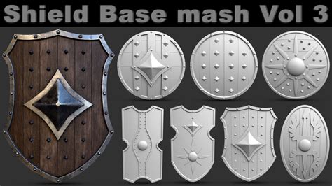 Artstation Shield Base Mesh Vol 3 Game Assets