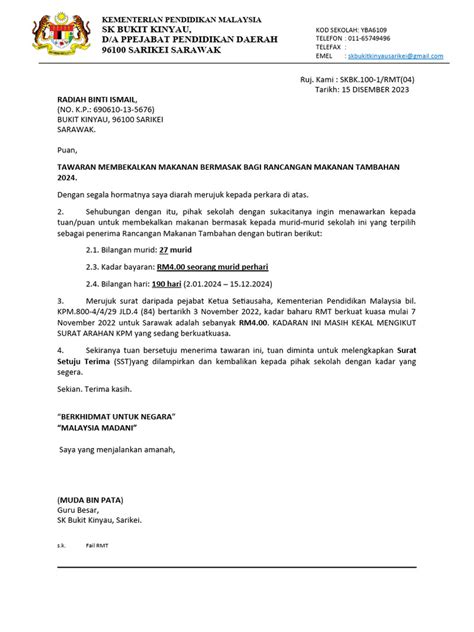 Surat Setuju Terima Rmt Pembekal Rmt Disember2023 Urusan 2024 Pdf Surat Setuju Terima Rmt Pembekal Rmt Disember2023 Urusan 2024 Pdf