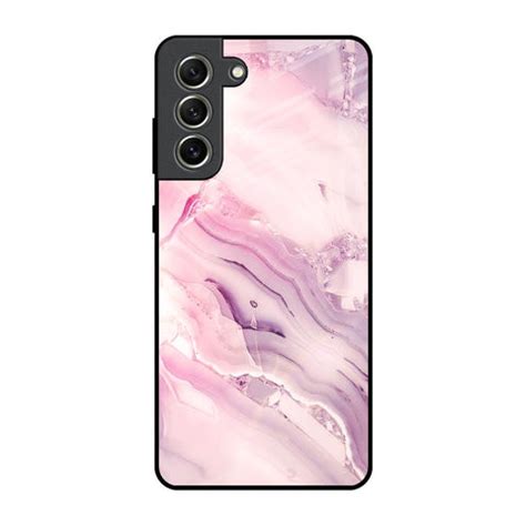Diamond Pink Gradient Samsung Galaxy S21 Fe 5g Glass Back Cover Flat