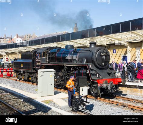 North York Moors Railway Steam Passenger Train At Whitby Station