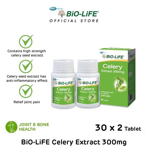 Bio Life Celery Extract 300mg 2 X 30 Tablets Shopee Malaysia