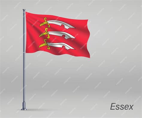 Premium Photo Waving Flag Of Essex County Of England On Flagpole