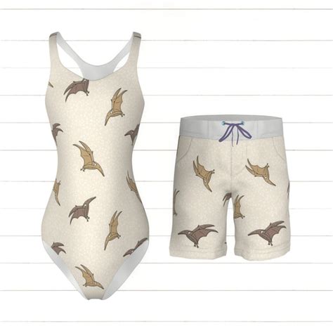 Flying Pterodactyl Dinosaurs In Neutral Colors Raspberry Creek Fabrics