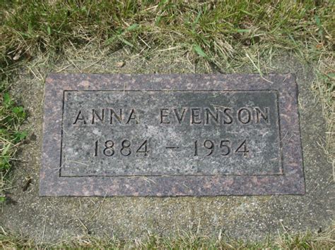 Anna Thompson Evenson 1884 1954 Find A Grave Memorial
