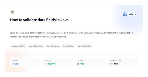how to validate date fields in java labex