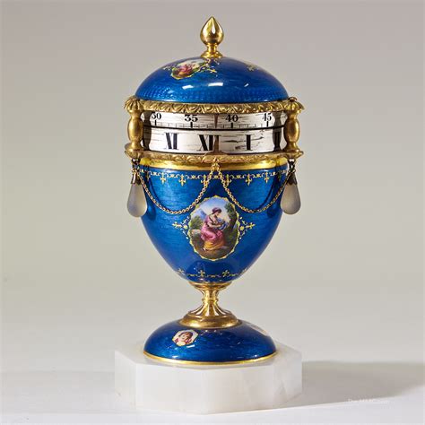 Blue Enamel Annular Clock Manhattan Art And Antiques Center