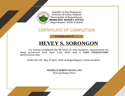 Certificate Of Completion For Immersion Pdf