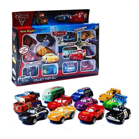 Set 12 Masini Racing Cars Cu Fulger Mcqueen Emag Ro
