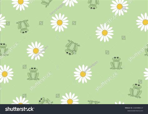 Seamless Daisy Butterfly Pattern Repeating Texture Stock Vector