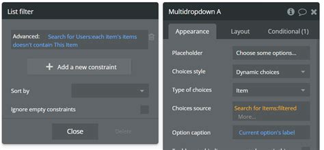 How To Filter A Dynamic Multi Select List To Options Not Already