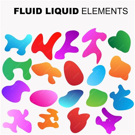 Free Vector Fluid Shape Vector Set Gradient Liquid With Neon Colors
