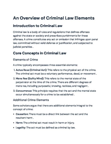 An Overview Of Criminal Law Elements Course Code And Key Principles