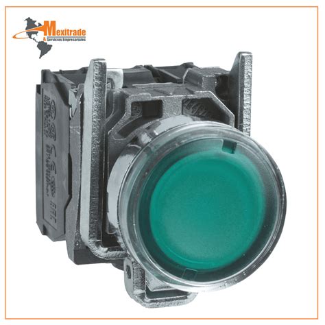 Pulsador Verde Luminoso Ø 22 Retorno Resorte Nivelado 250 V 1 Na