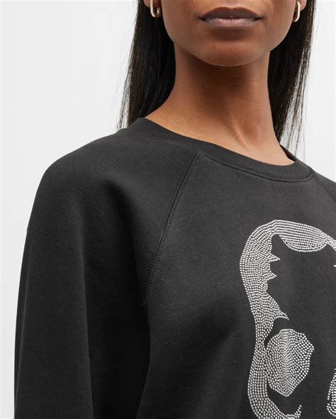 Zadig And Voltaire Skull Strass Crewneck Sweatshirt Neiman Marcus