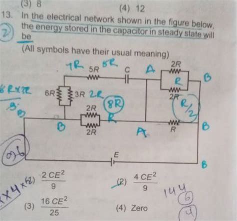 13 In The Electrical Network Shown In The Figure Below The Energy Store