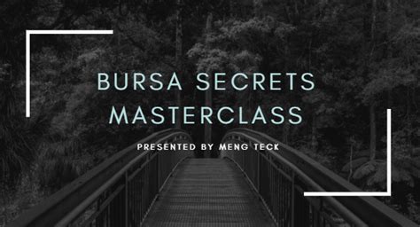 Bursa Secrets Masterclass Kclaus Webinar