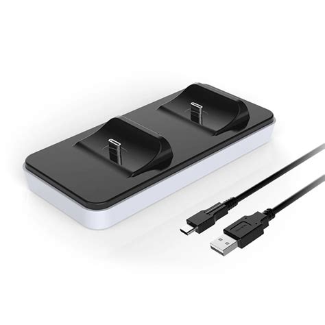 듀얼 센스 충전기 듀얼 Usb 타입 C 충전 도킹 스테이션 크래들 플레이 스테이션 5 Ps5 무선 컨트롤러 용 Usb 케이블