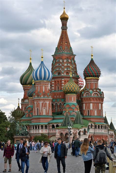 Saint Basils Cathedral And Red Square In Moscow Editorial Photography
