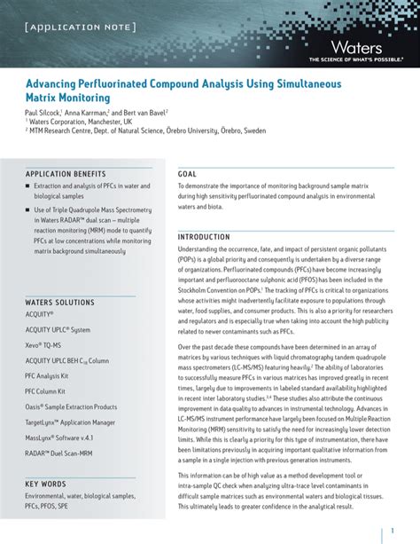 Advancing Perfluorinated Compound Analysis Using