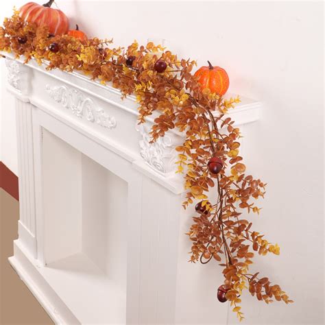 Homedm Artificial Fall Ivy Garland Halloween Fake Maple Leaves Hanging Vines Christmas Leaves