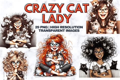 Crazy Cat Lady Illustrations Graphic By Traveling Designer Studio