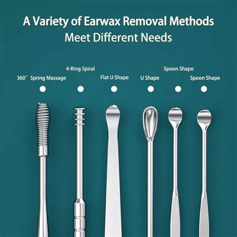 High Quality Metal Ear Pick Cleaner Tweezer Spoon Spring Dry Ear Wax
