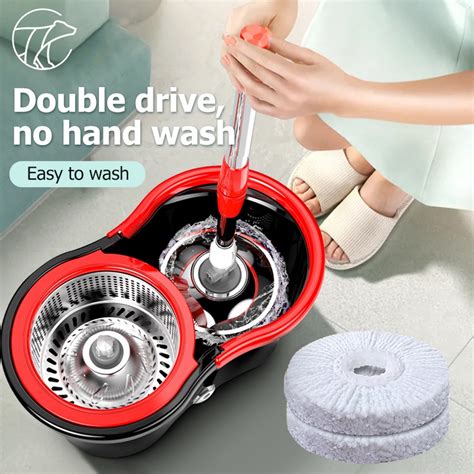 Spin Mop With Stainless Steel Basket And Wheels Multiple Color Choice