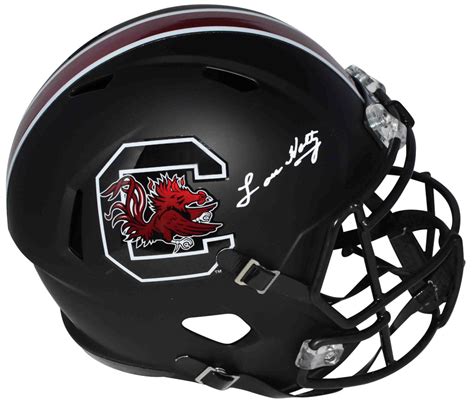 Lou Holtz Signed South Carolina Gamecocks Black Full Size Speed Helmet