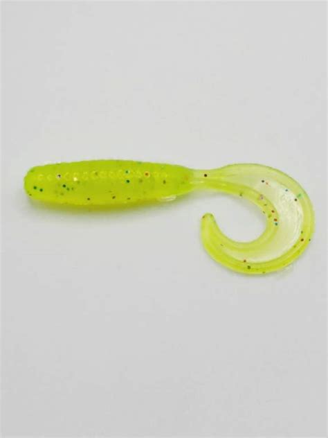 2″ Single Tail Chartreuse Party 10 Pack Lakeshore Tackle