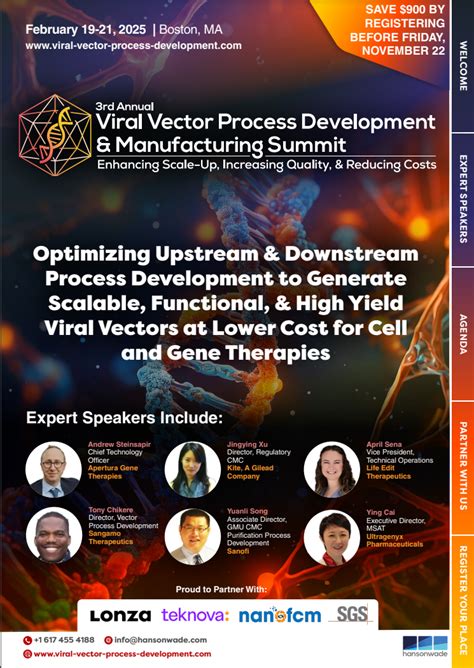 Home 3rd Viral Vector Process Development And Manufacturing Summit