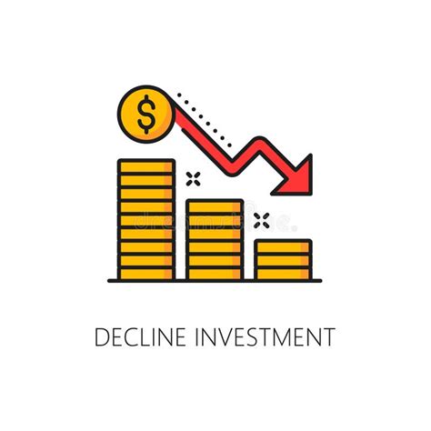 Decline Investment Arrow Graph Color Line Icon Stock Vector Illustration Of Investment
