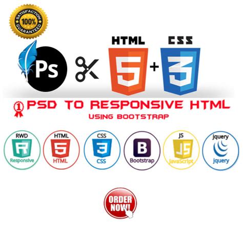 Convert Psd To Responsive Html Web Design Using Bootstrap By Hasnatz
