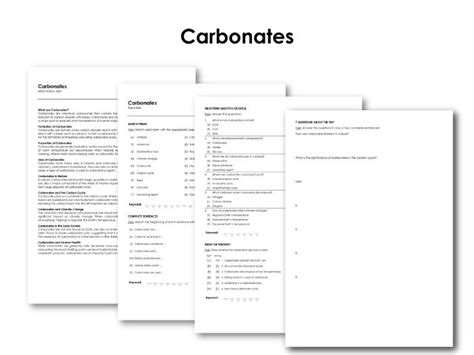 Carbonates Infotext And Exercises Teaching Resources