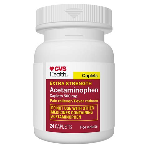 Cvs Pharmacy Extra Strength Acetaminophen 500 Mg Pain Reliever Fever