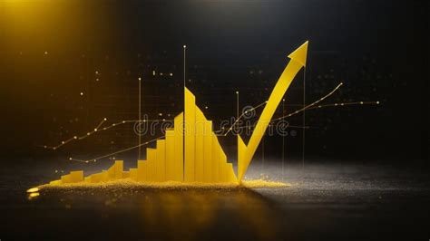 Yellow Graph Growing Business Success Concept Stock Illustration