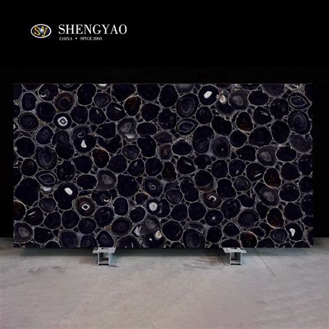 Agate Slab Manufacturer Chinasemi Precious Stone Slab Wholesalerblack