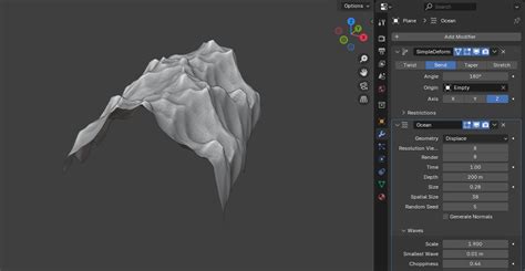 How To Bend Or Bevel Plane Mesh With Ocean Modifier Blender Stack